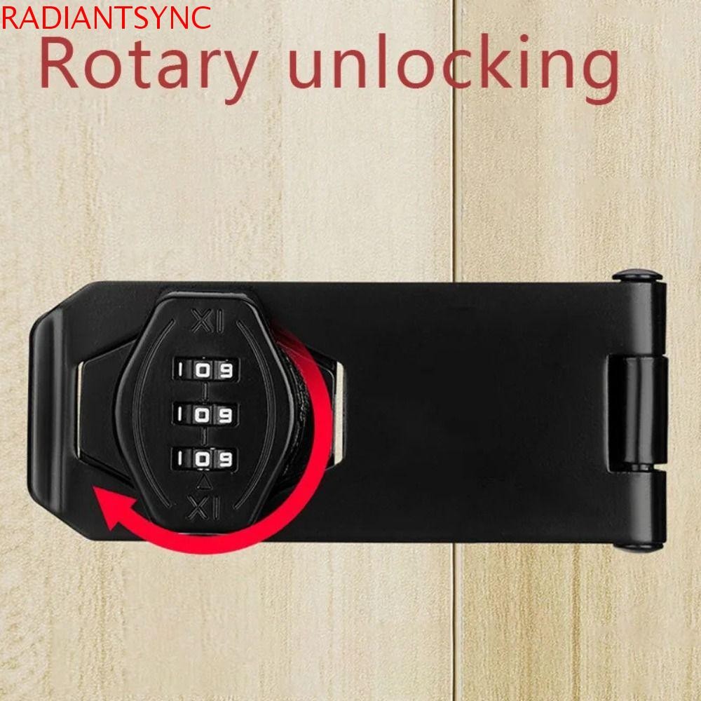 RADIANTSYNC Rotary Hasp Locks, สังกะสีอัลลอยด์ติดตั้งง่ายรหัสผ่านล็อคประตู,ความปลอดภัย 3 นิ้ว/4 ...