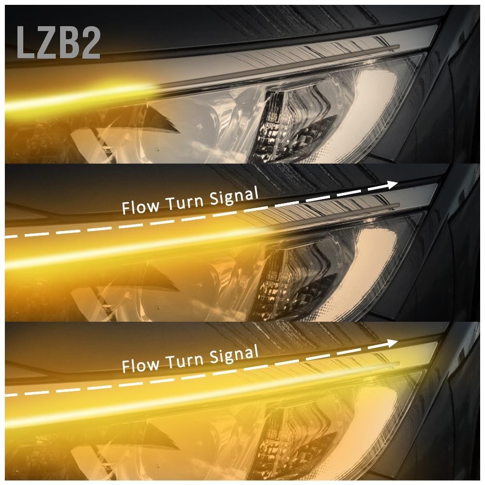 LZB2 60 ซม. บางเฉียบ รถ ท่ออ่อน LED Strip ไฟวิ่งกลางวันไฟเลี้ยว | Shopee Thailand