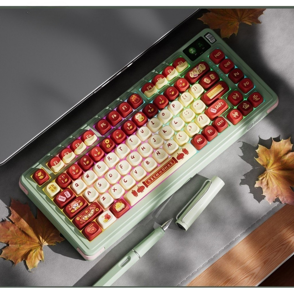 C75 Pro คีย์บอร์ด 81 คีย์ PBT ความร้อนระเหิดสามโหมดไร้สายบลูทูธ 2.4G การปรับแต่งสวิทช์ 75% ...