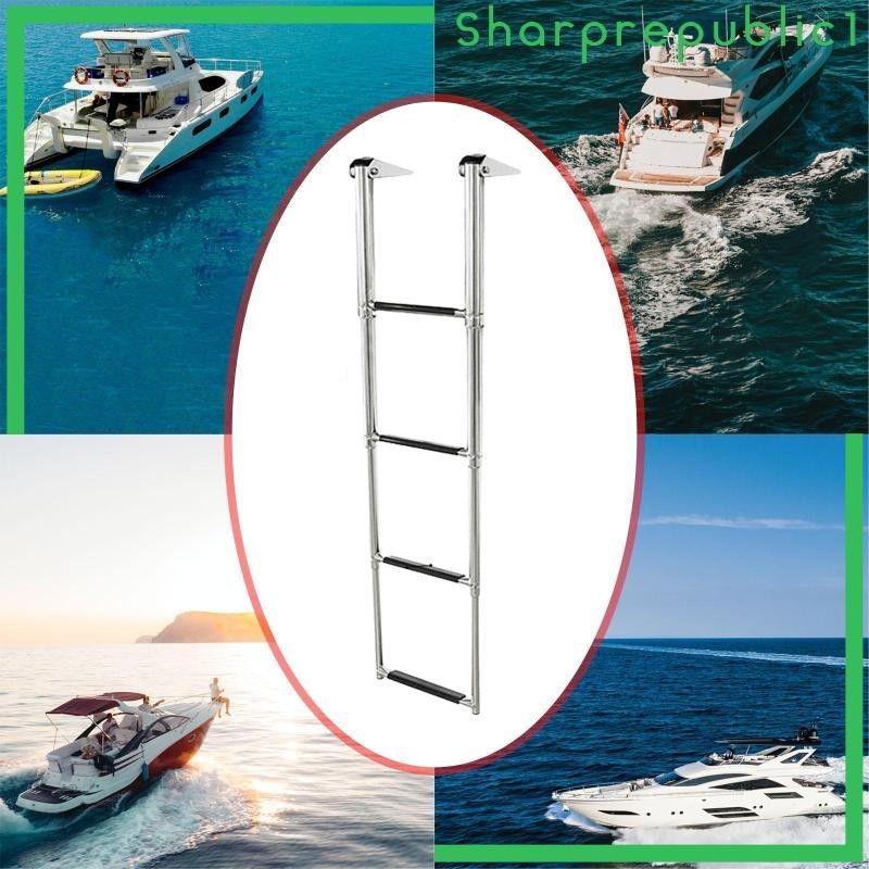 [Sharprepublic1] Pontoon Boat Ladder Telescopic Nonslip Wide Steps Boat ...
