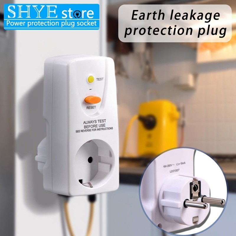 EU Leakage Protection RCBO FI Plug RCD Portable Circuit Breaker 16A ...