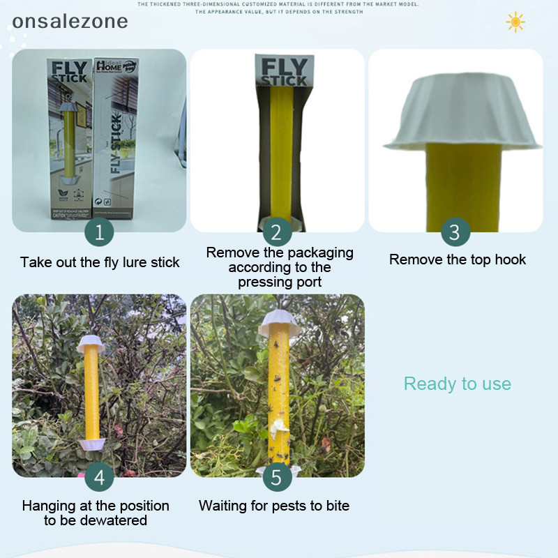 Ozth Fly Stick ผลไม้แมลงวัน Trap กาวปลอดสารพิษ Stick ในร่ม Fly แมลง ...