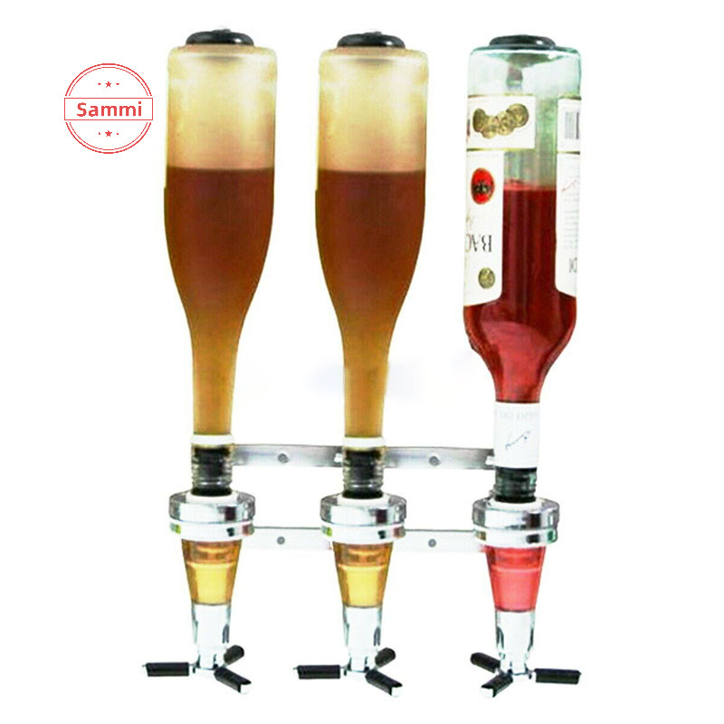 Sammi 3 ขวดขาตั้งติดผนังเครื่องดื่มไวน์ Spirits Bar Optics Pub Silver ...