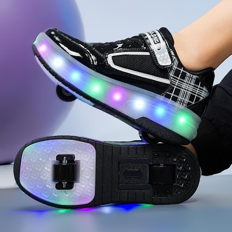 Loveu LED Roller Skate สําหรับเด็กชายหญิง Light Up รองเท้าผ้าใบที่ถอด ...