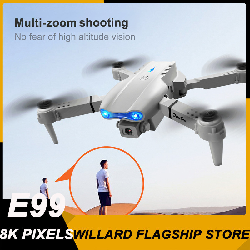 Drone E99 Dron 8K HD ภาพถ่ายทางอากาศ Dual-Photo พับรีโมทคอนโทรลของเล่นเครื่องบิน Quadcopter ของ ...