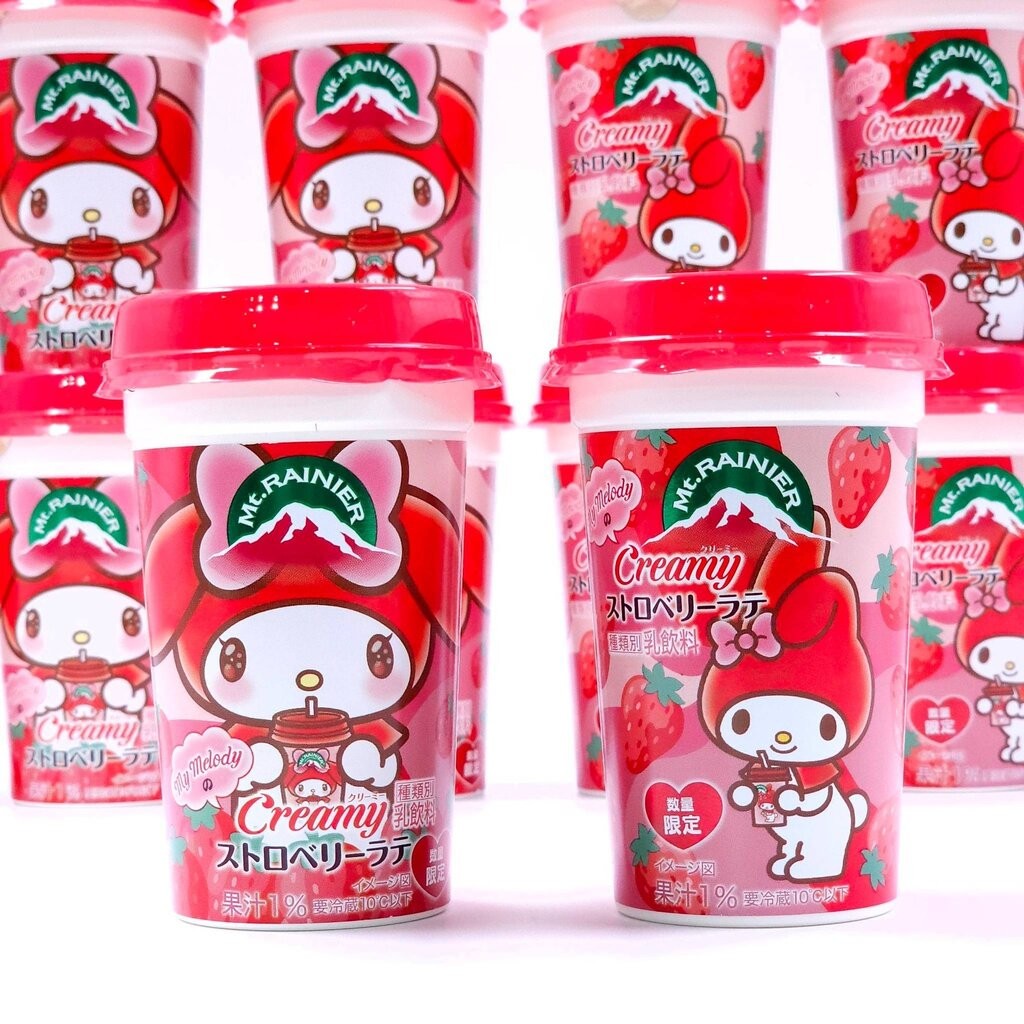 เครื่องดื่มสตรอเบอร์รี่ครีมนมสด Mt.RAINIER STRAWBERRY 240 ml Limited ...