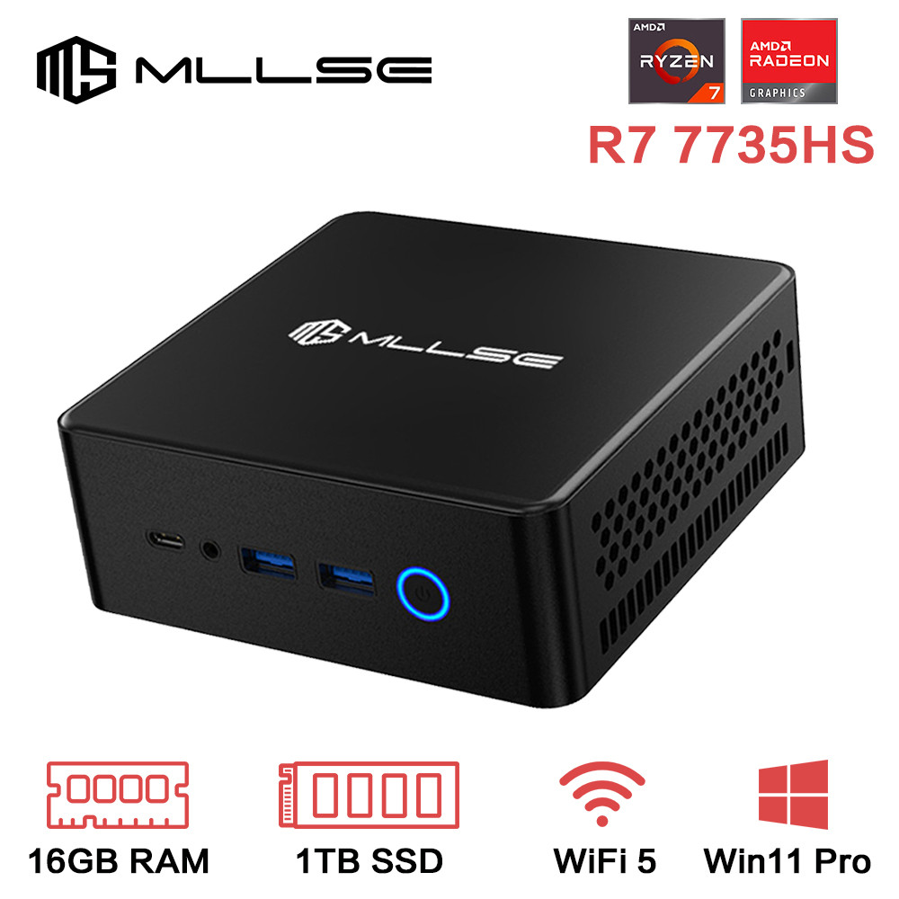 MLLSE K2 Mini PC AMD Ryzen 7 7735HS 8C/16T DDR5 16GB RAM 1TB ROM SSD ...