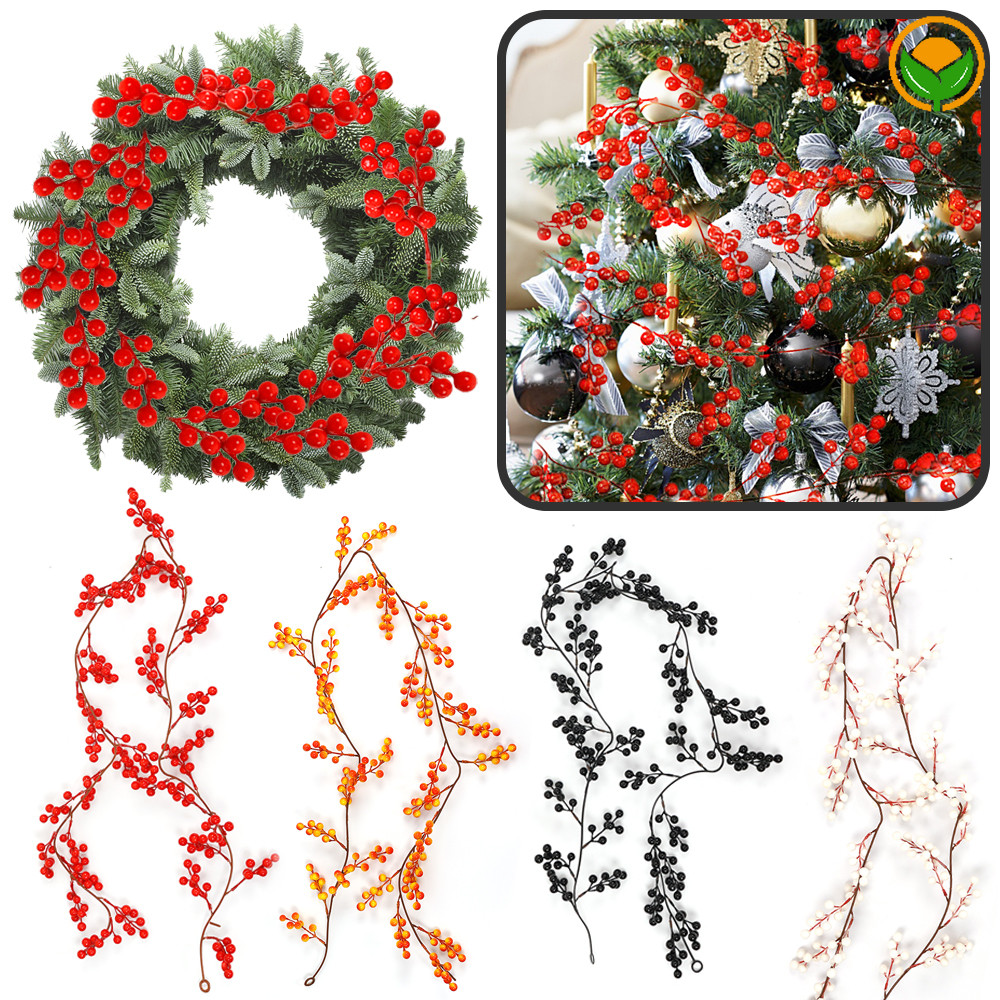 สีสัน Berries String ต้นคริสต์มาสตกแต่งบ้านเครื่องประดับงานแต่งงาน/เถา ...