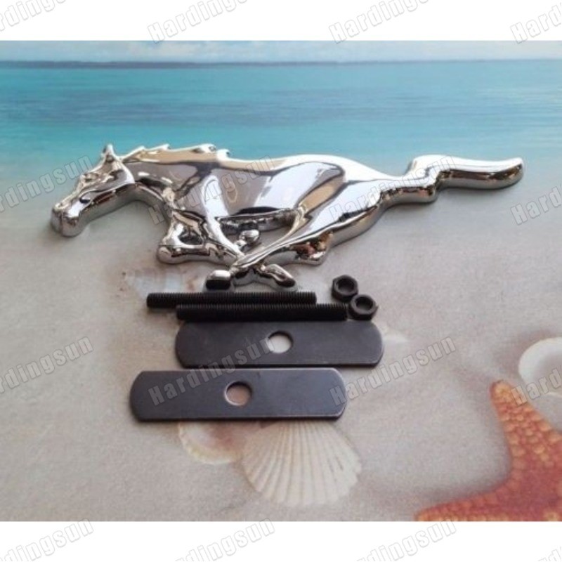 6" Mustang Grille Emblem Chrome Metal Horse Mustang GT Front Grille ...