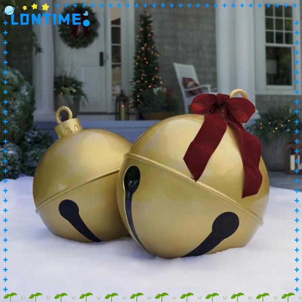 Lontime ตกแต่ง Jingle Bell, PVC Giant Christmas Bell Inflatable Ball ...