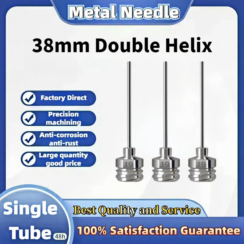 10pcs 38mm 1.5-นิ้ว 8G-27G เกลียวสแตนเลสจ่ายเข็ม, Double Thread Hub ...
