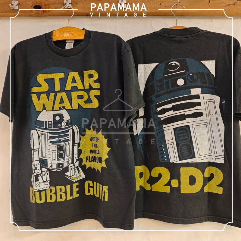 [ STARWARS ] BUBBLE GUM R2-D2 bio wash tag JUNK FOOD เสื้อวินเทจ เสื้อ ...