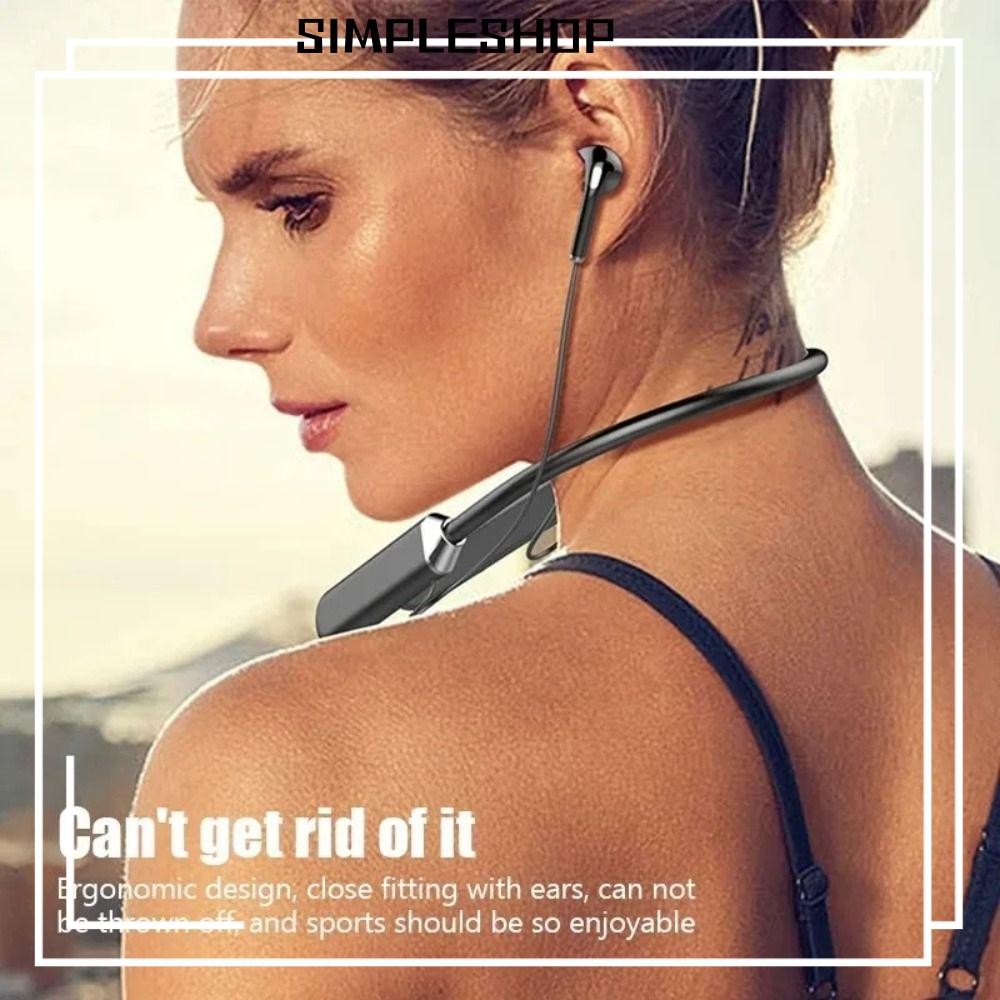 SIMPLESHOP หูฟังบลูทูธแบบคล้องคอไร้สาย, หูฟังสปอร์ตคอแขวนเสียงสูง, จอแสดงผลดิจิตอล LED สเตอริโอ ...