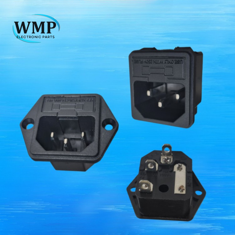 2 ชิ้น AC Power Socket พร้อมฟิวส์ AC-02 AC-03 250V10A สีดํา 3Pins ...