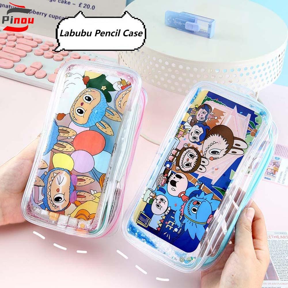Pinou 2 รูปแบบ Labubu Quicksand ปากกา,แบบพกพาการ์ตูน Labubu PVC ดินสอ ...
