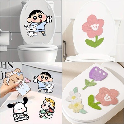 Simple Crayon Shin-chan Felt สติ๊กเกอร์ติดห้องน้ําน่ารักหนาวาง Pad ตก ...