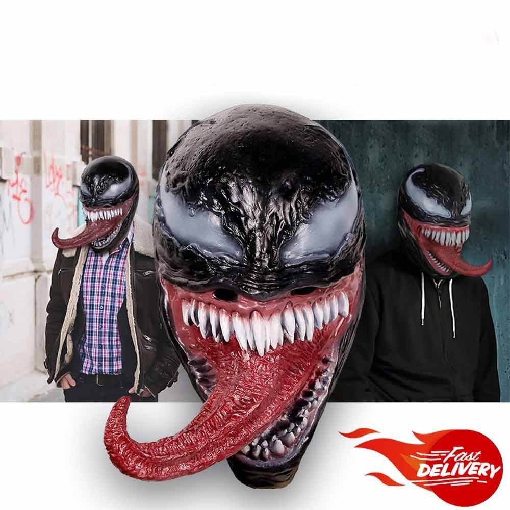 Halloween Horror Headgear Funny Anime Venom Mask cos Avengers Handsome ...