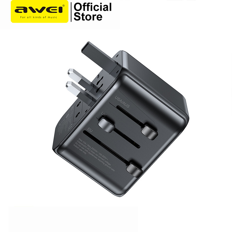 Awei C-39 Universal Travel Adapter Fast Charging Global Travel Plug ...
