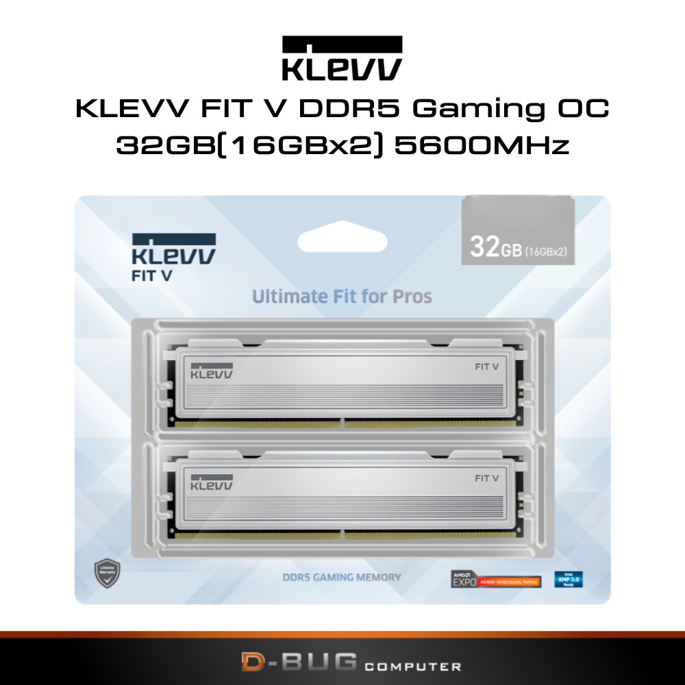 KLEVV FIT V DDR5 Gaming OC Memory - 32GB(16GBx2) 5600MHz | Shopee Thailand