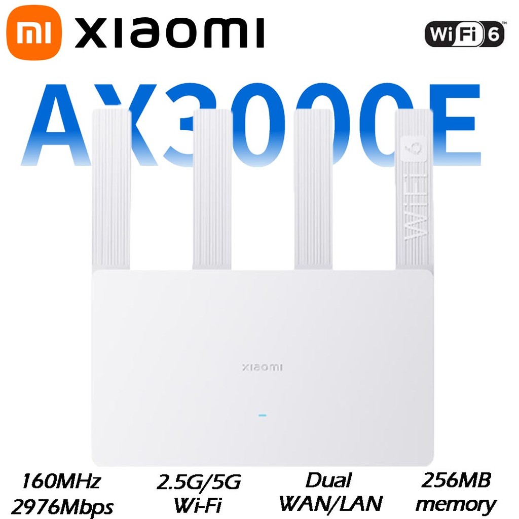 Xiaomi Router AX3000E WiFi6 2976Mbps 2.4G/5GHz Dual DAN/LAN พอร์ต ...