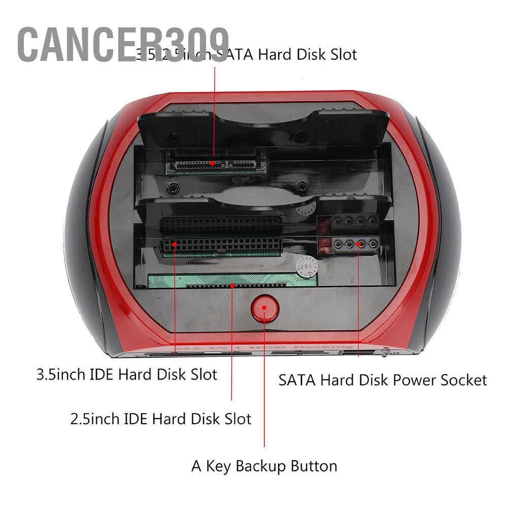 Cancer309 2.5 "/3.5" Dual SATA IDE HDD Docking Station ฮาร์ดดิสก์ไดรฟ์ ...