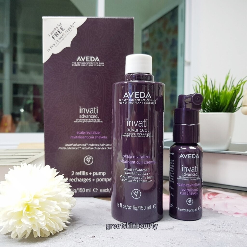 AVEDA เซรั่ม ผม invati advanced scalp revitalizer 150ml (Refills x2 ขวด + Pump) - 30ml เซรั่ม ...