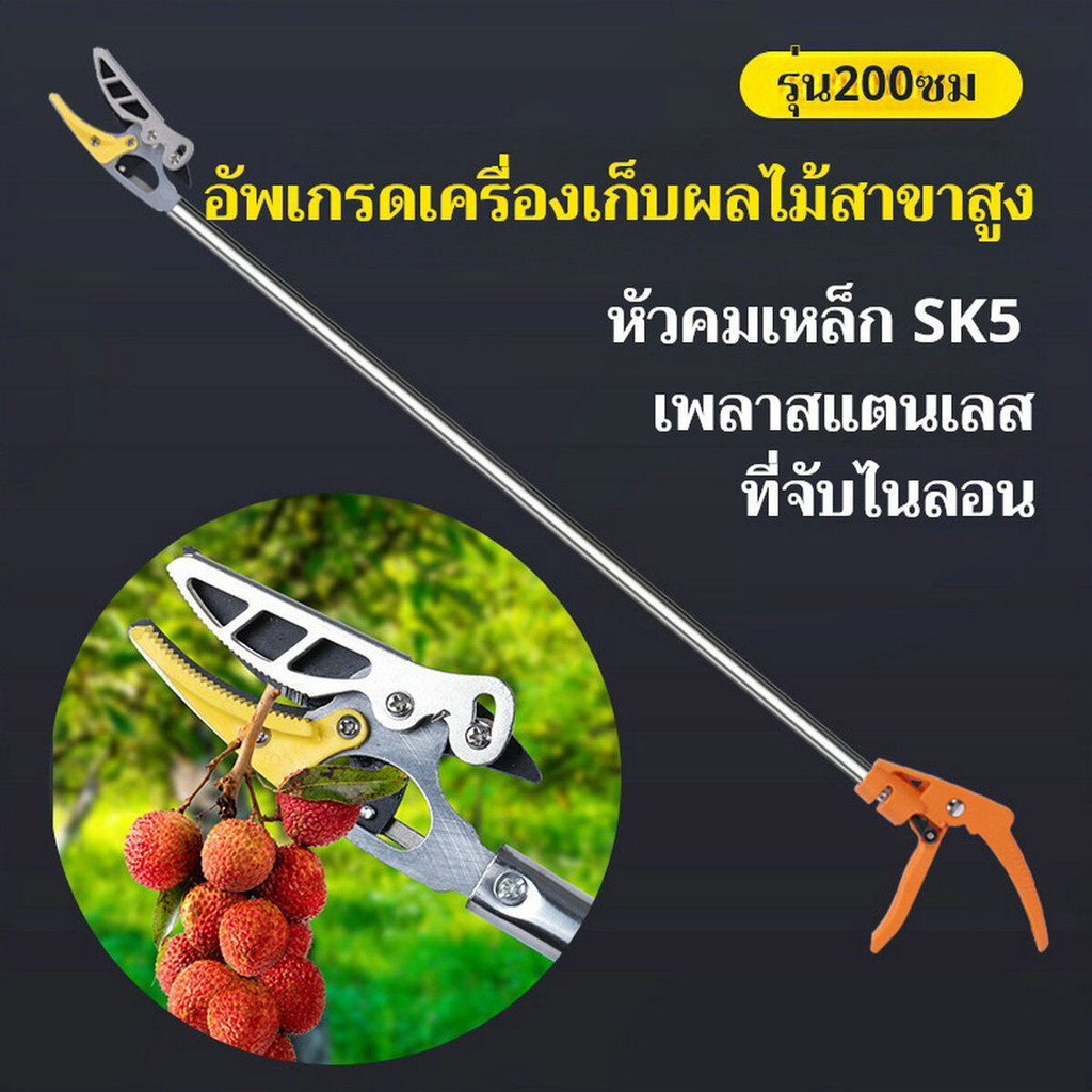 SOLO กรรไกรตัดหนีบ 2 in 1 ด้ามอลูมิเนียมยาวยืดได้ ตัดหนีบผลไม้และกิ่ง ...