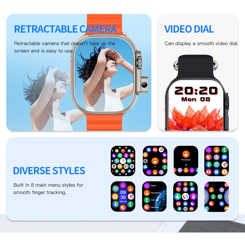 T83 สมาร์ทนาฬิกาพร้อมช่องใส่ซิม 4G โทรศัพท์ Smartwatch Video Call เต็ม ...