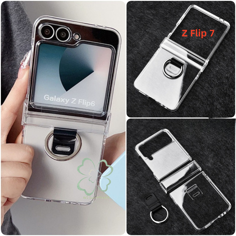 Slim แหวนกันชนใสสําหรับ Samsung Galaxy Z Flip 7 Z Flip 6 Z Flip 5 Z ...