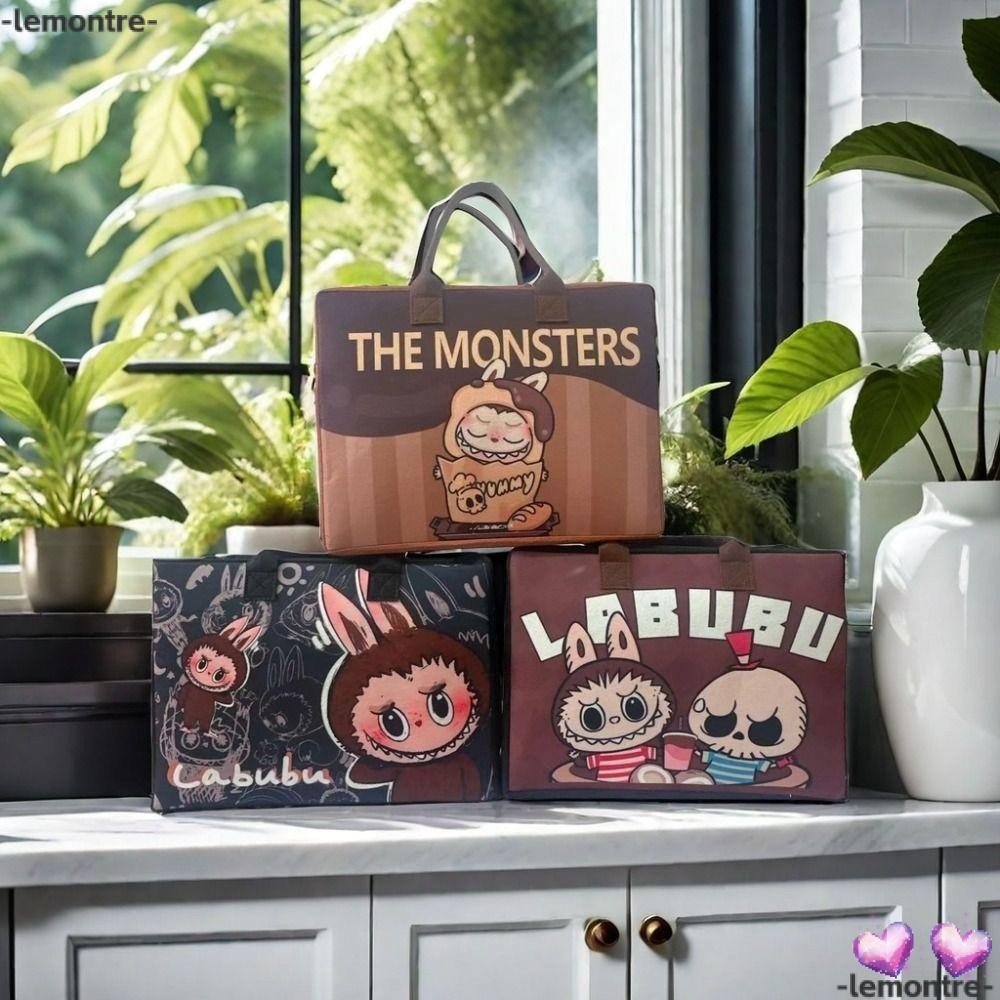 LEMONTRE Labubu Felt Travel Bag, กระเป๋าเดินทางความจุขนาดใหญ่, กระเป๋า ...