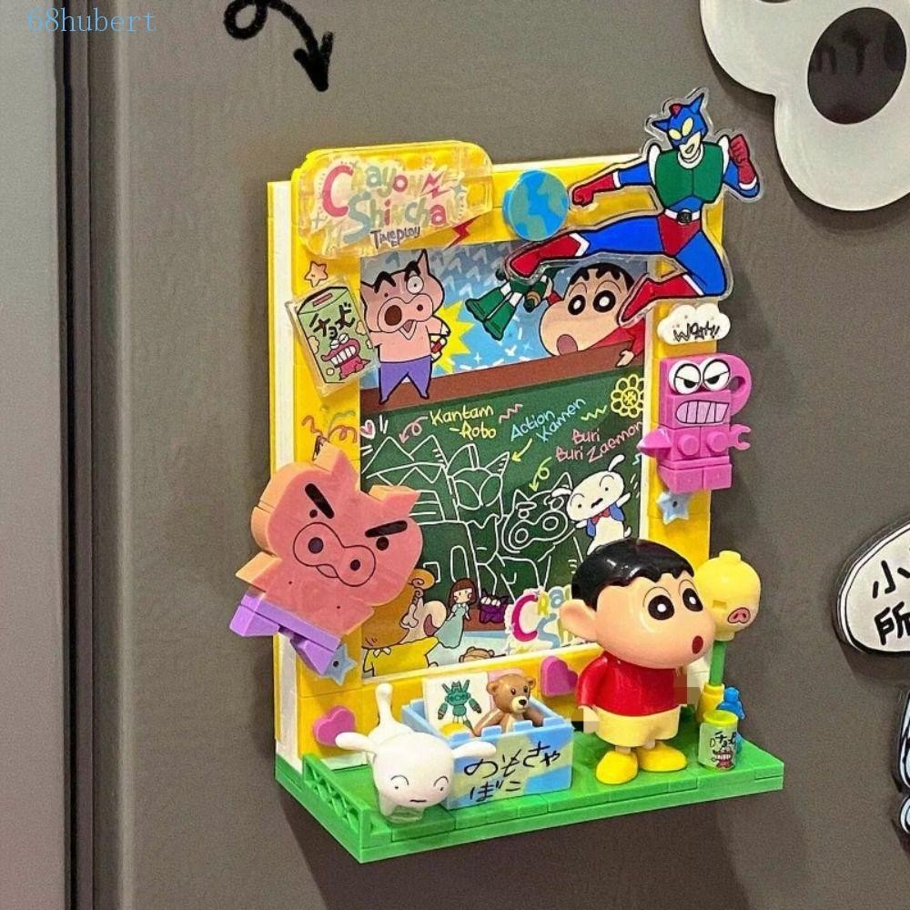 HUBERT Crayon Shin-Chan Building Blocks,แม่เหล็กตู้เย็นอะนิเมะอุปกรณ์ ...