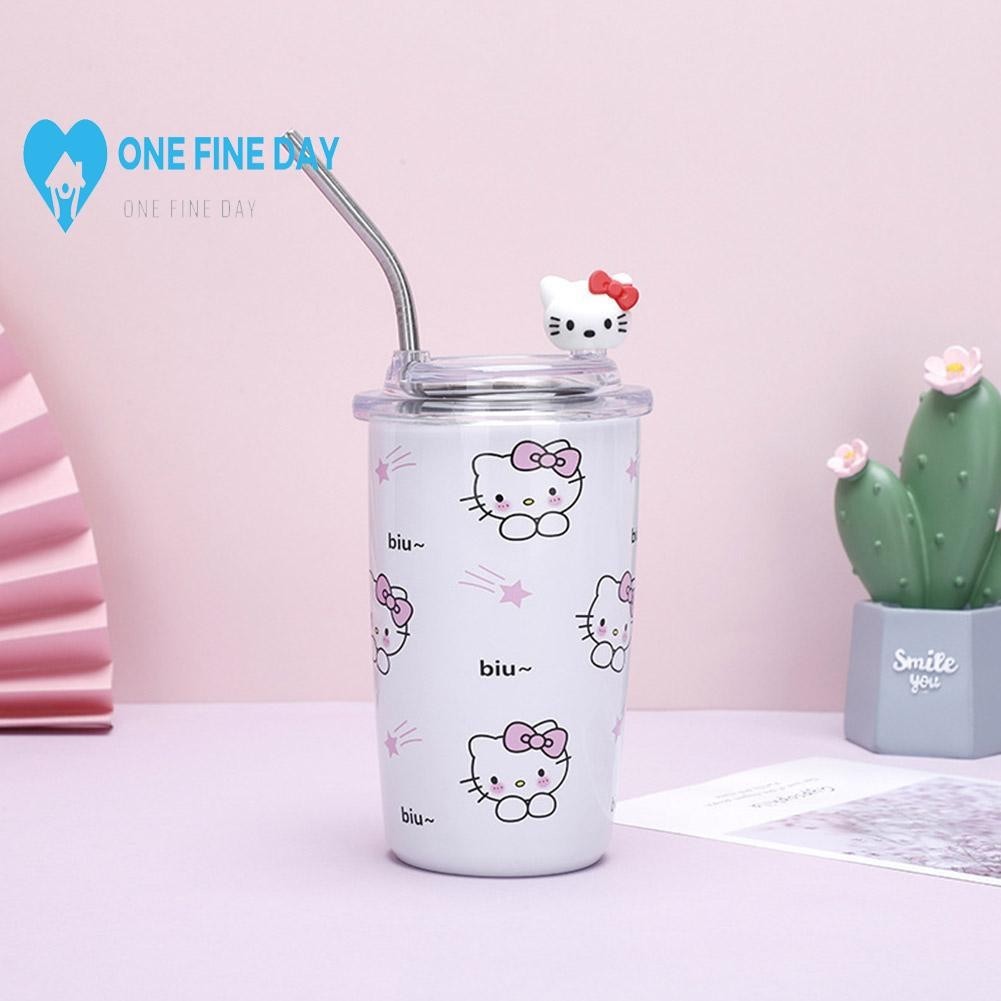 ใหม่ 450ml Kawaii อะนิเมะฟางถ้วยน่ารัก Hello Kitty My Melody การ์ตูนสแตนเลสดูดี T4d8 | Shopee ...