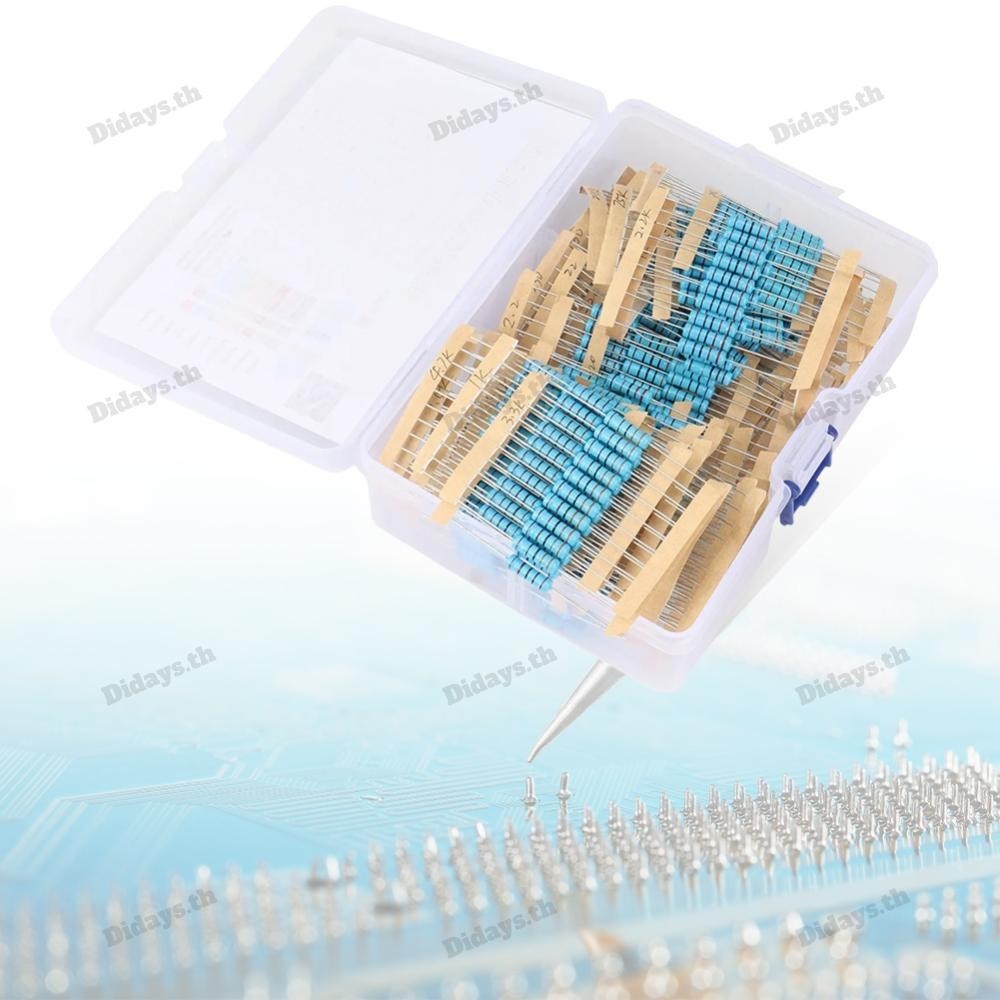 640 ชิ้น 2W 1% 0.33R-1M ohm Metal Film Resistor Kit Set Assortment Pack ...