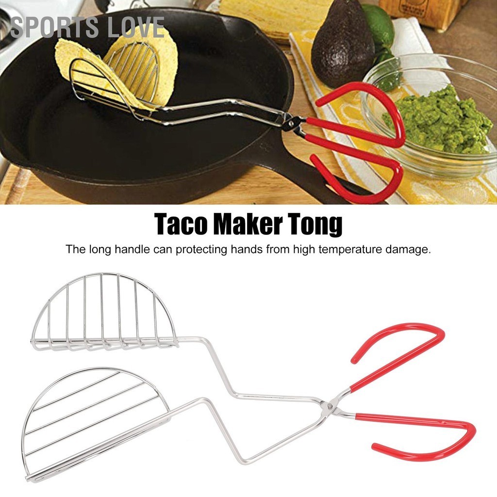 Sports Love Taco Shell Tong Tortilla Press Maker สแตนเลส Fryer แหนบ ...
