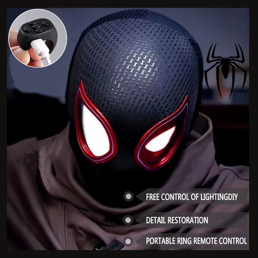 Spider Man Hero Mask Moving Eyes, Spiderman Miles Morales Hero Mask ...