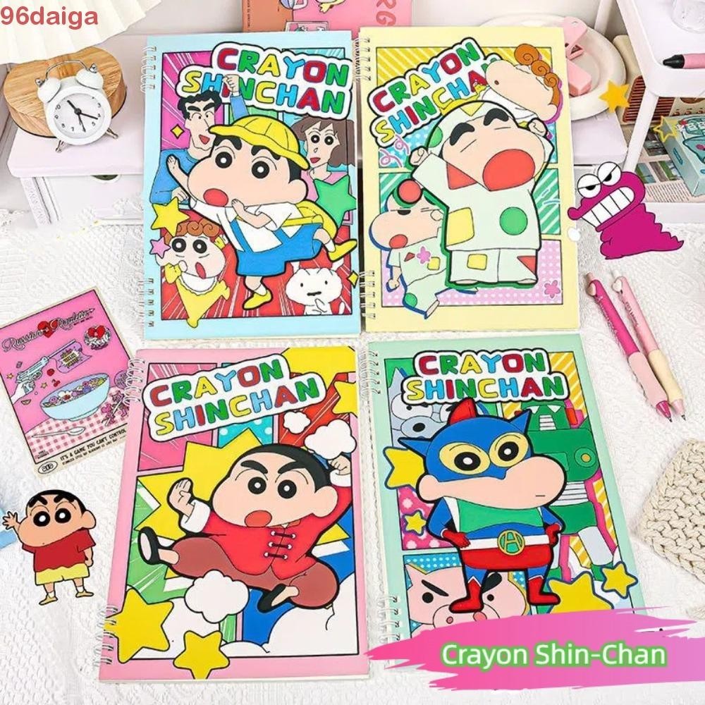 Daiga 4 ชิ้น/เซ็ต Crayon Shin-chan Notebook, B5 Line หน้าด้านในการ์ตูน ...