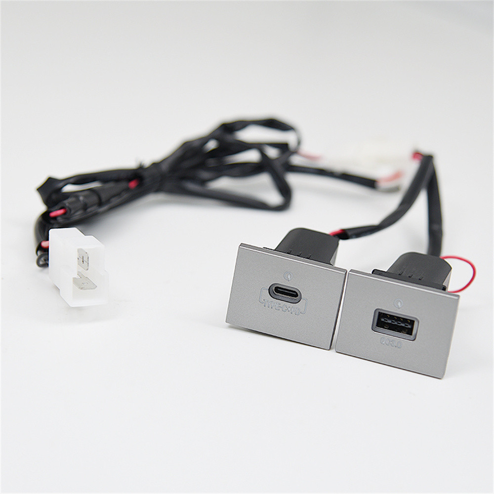 Usb-a QC3.0 และ USB-C PD Fast Charger ซ็อกเก็ตแผงแจ็คสําหรับ Ford Focus ...