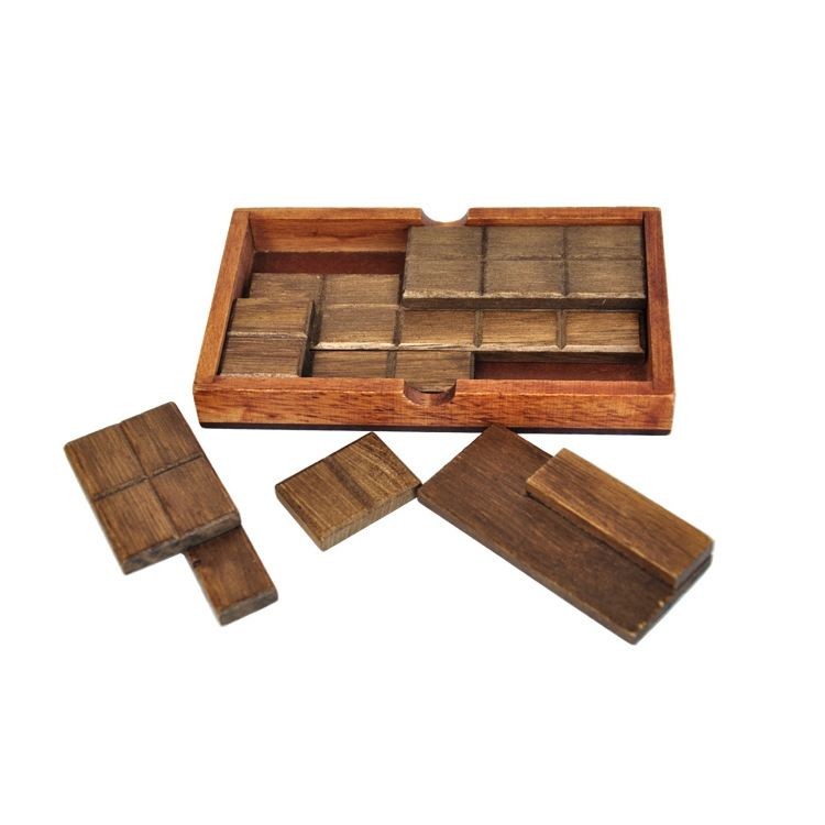 ช็อกโกแลต Magic Box Jigsaw Building Blocks ปริศนาไม้คลาสสิกประกอบ Luban ...