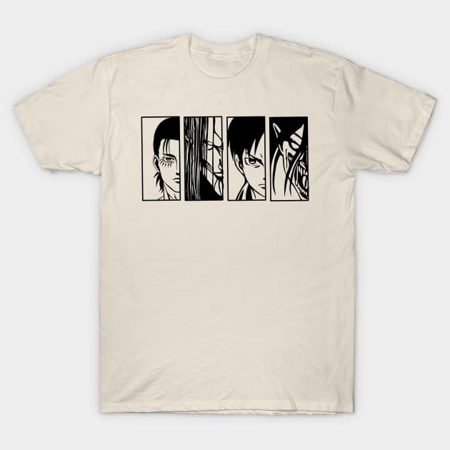 [COD]เสื้อยืด Attack on Titan Eren forms T-Shirtหนาๆ ชีฟอง รัดรูป ...