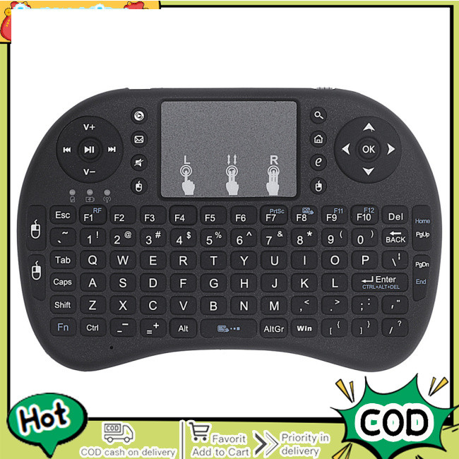 I8 Air Mouse คีย์บอร์ดไร้สายระยะไกลแบบพกพาคีย์บอร์ดทัชแพด DPI ที่ปรับ ...