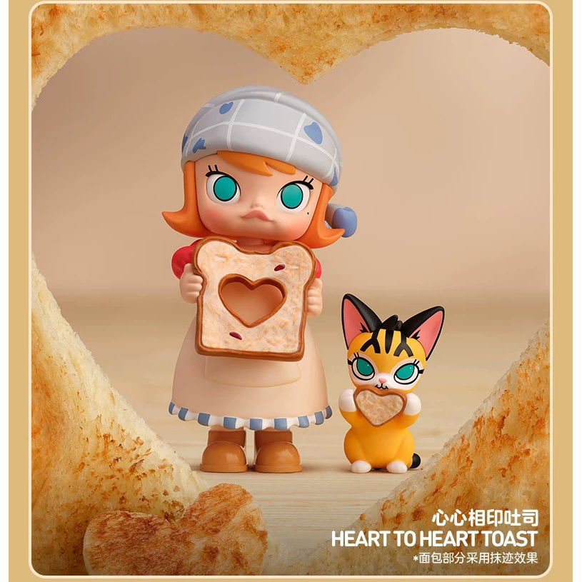 อย่างเป็นทางการต้นฉบับ POPMART MOLLY BAKING TIME Bread Head Series รูป ...