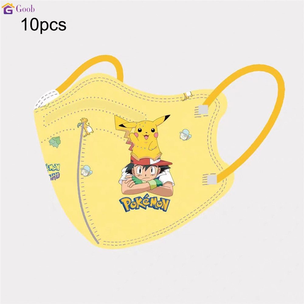 หน้ากากเด็ก 4 ชั้น พร้อมสันจมูก Pikachu 4d หน้ากากป้องกันแบบใช้แล้วทิ้ง ...