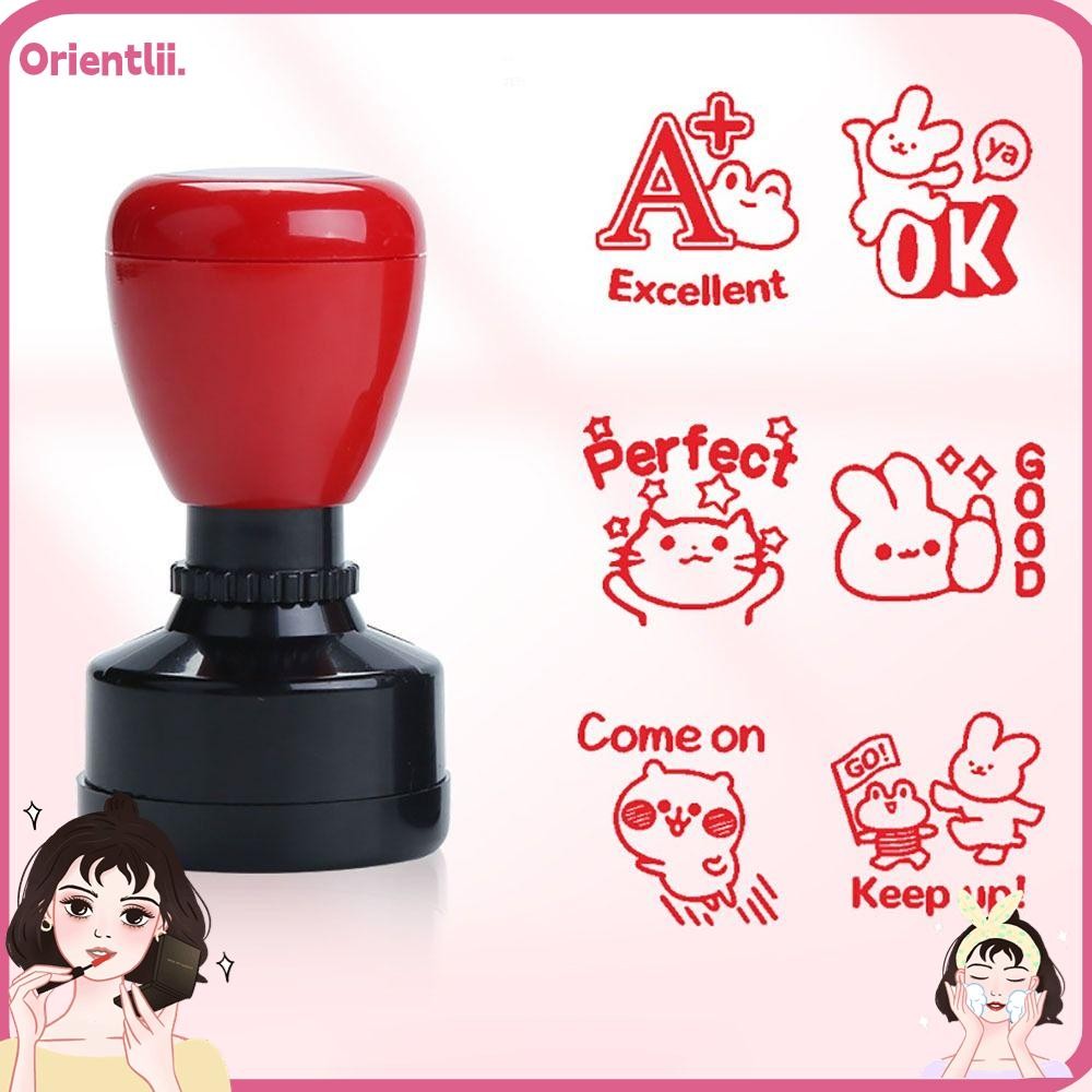 ORIENTTK ครู Encourage แสตมป์, อุปกรณ์ครู DIY Emoticons Seal, ทนทาน Scrapbooking Seal สรรเสริญ ...