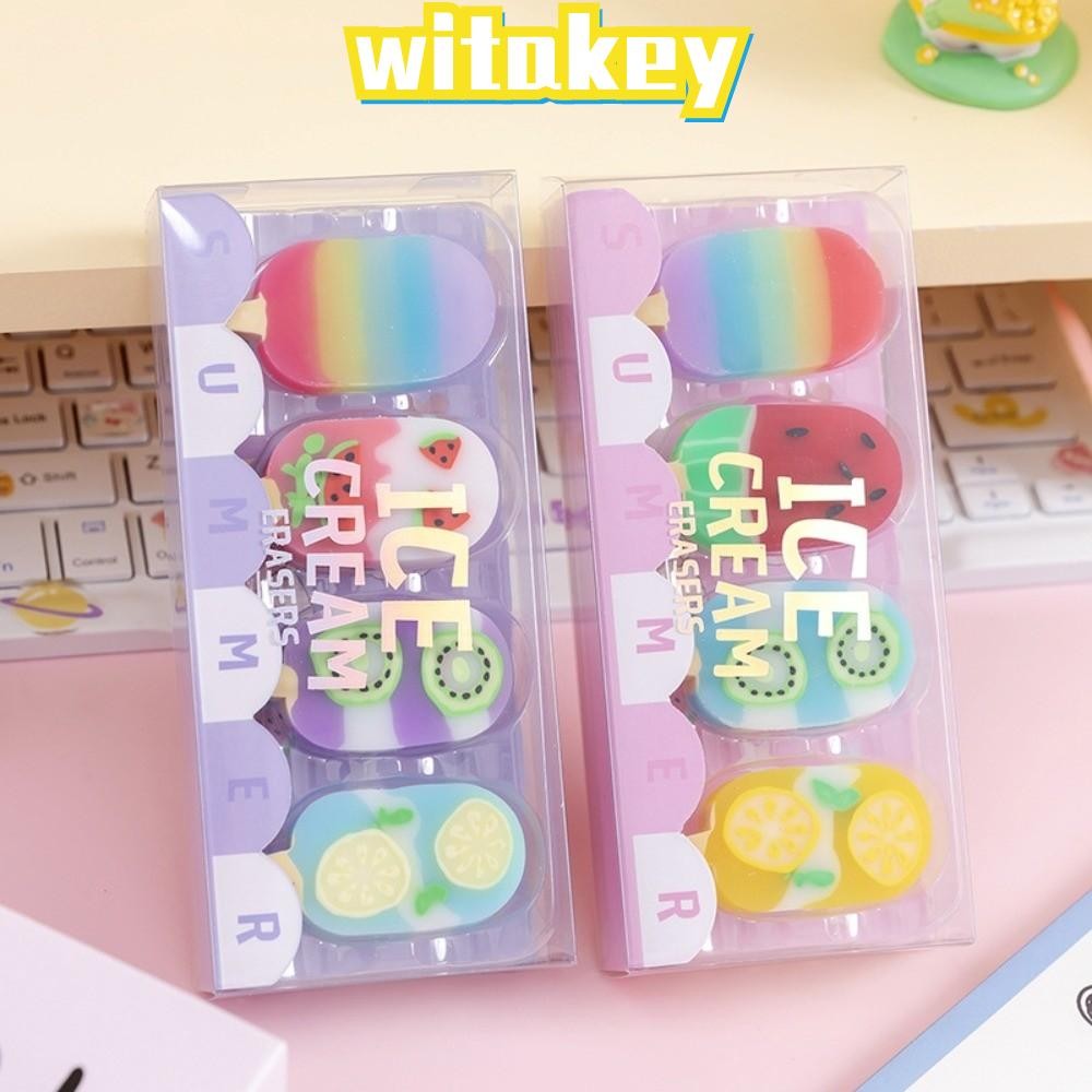 WITAKEY 4 ชิ้น/เซ็ตยางลบยาง,ยางลบสีสันสดใสแบบพกพา,ยางทนทานปฏิบัติเครื่องเขียนนักเรียน | Shopee ...