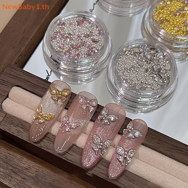 BABYONE 1 กล่องเล็บหัวใจ Love Splicing เพชรZircon Rhinestone ...