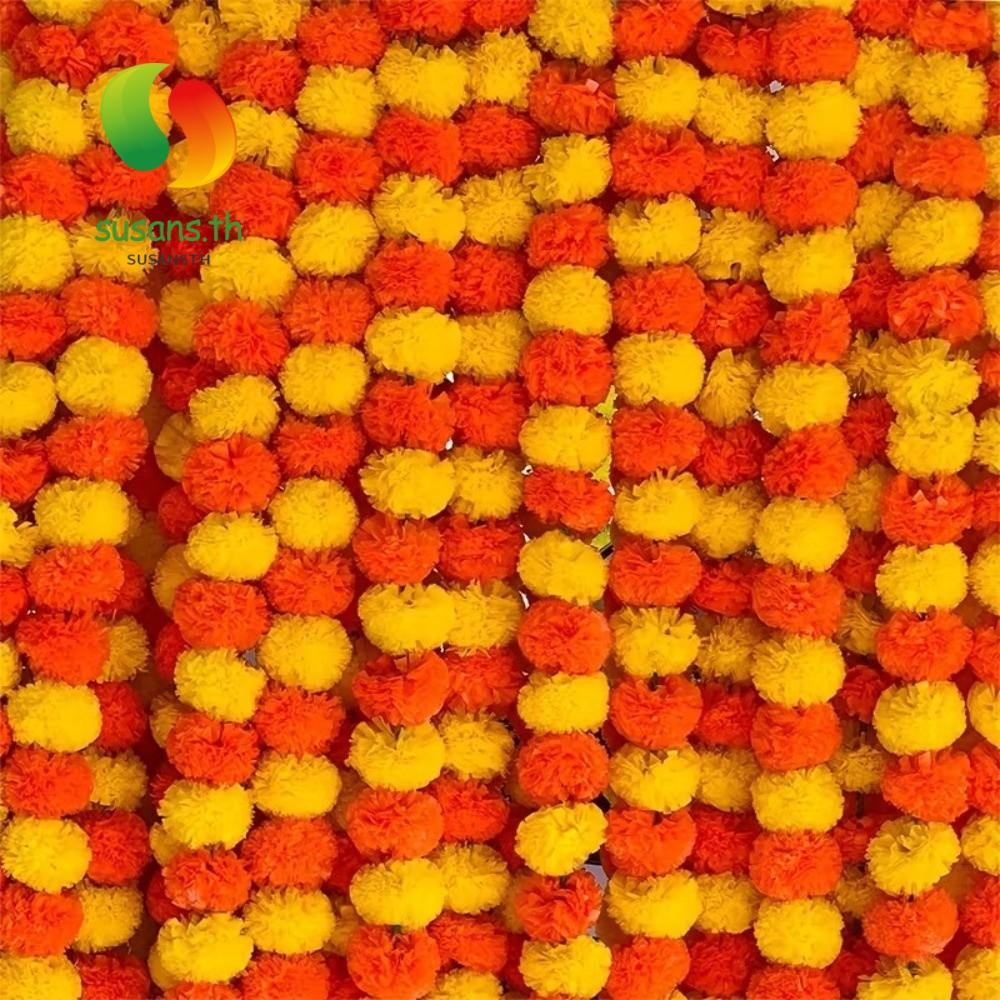 ดอกไม้ดาวเรือง SUSANS Pooja , พวงมาลัยดาวเรืองพลาสติก Décor อินเดีย ...