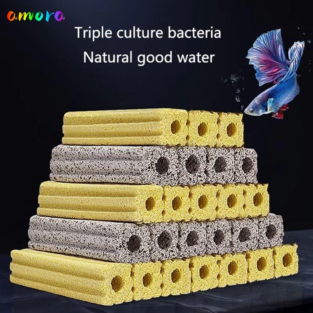 AMORA 10 ชิ้น/ล็อต Aquarium FILTER Nano, ควอตซ์ 8 ช่องถังปลากรอง Medias ...