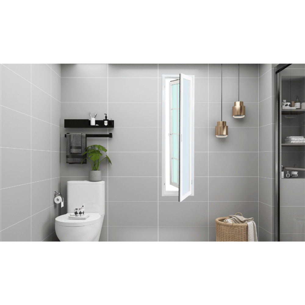 Ghouse Online WELLINGTAN หน้าต่างอะลูมิเนียมลายกริด บานเปิด G-WGA0415 40x150ซม. สีขาว พร้อมมุ้ง ...