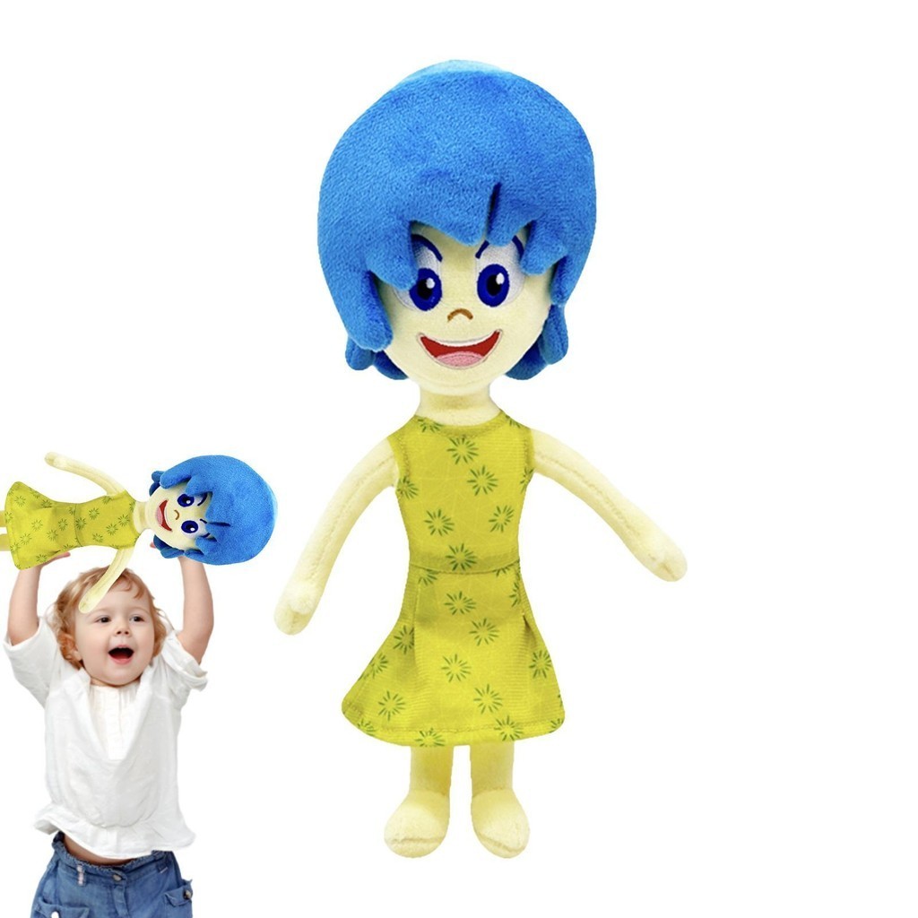 Inside Out 2 Joy Girl Doll ตุ๊กตา 11 นิ้วผมสีฟ้าตุ๊กตาสาวสีเหลืองชุด ...