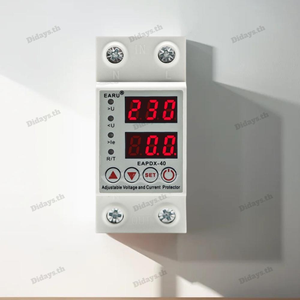 40a 63A 230V RGB แรงดันไฟฟ้าเกินภายใต้แรงดันไฟฟ้าอุปกรณ์ป้องกันรีเลย์ | Shopee Thailand